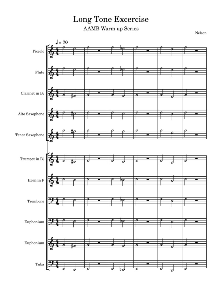Long Tone Excerise 1 | PDF | Musical Instruments | Music Production