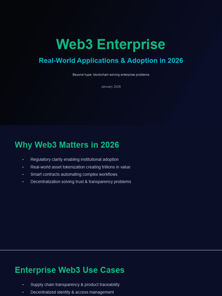 Web3 Enterprise Adoption 2026 | PDF | Business | Computing