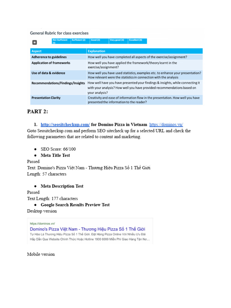 Digital Marketing - Class Exercise 1 | PDF