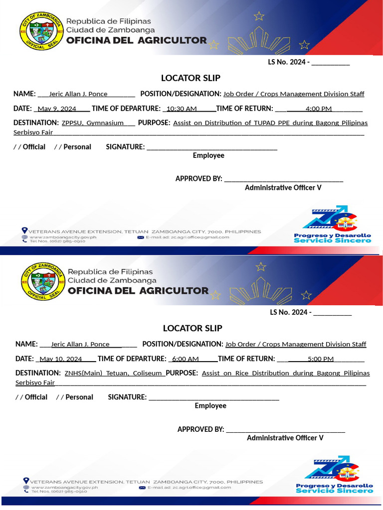 Locator Slip | PDF