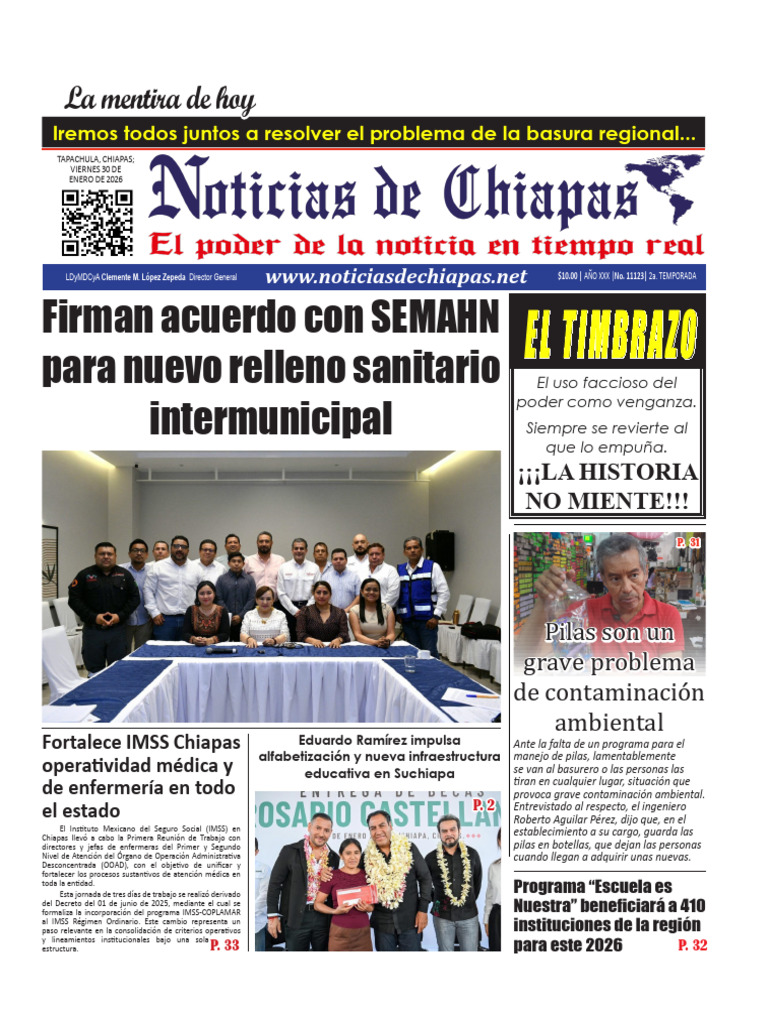 Periódico Noticias de Chiapas, Edición Virtual Viernes 30 de Enero de ...