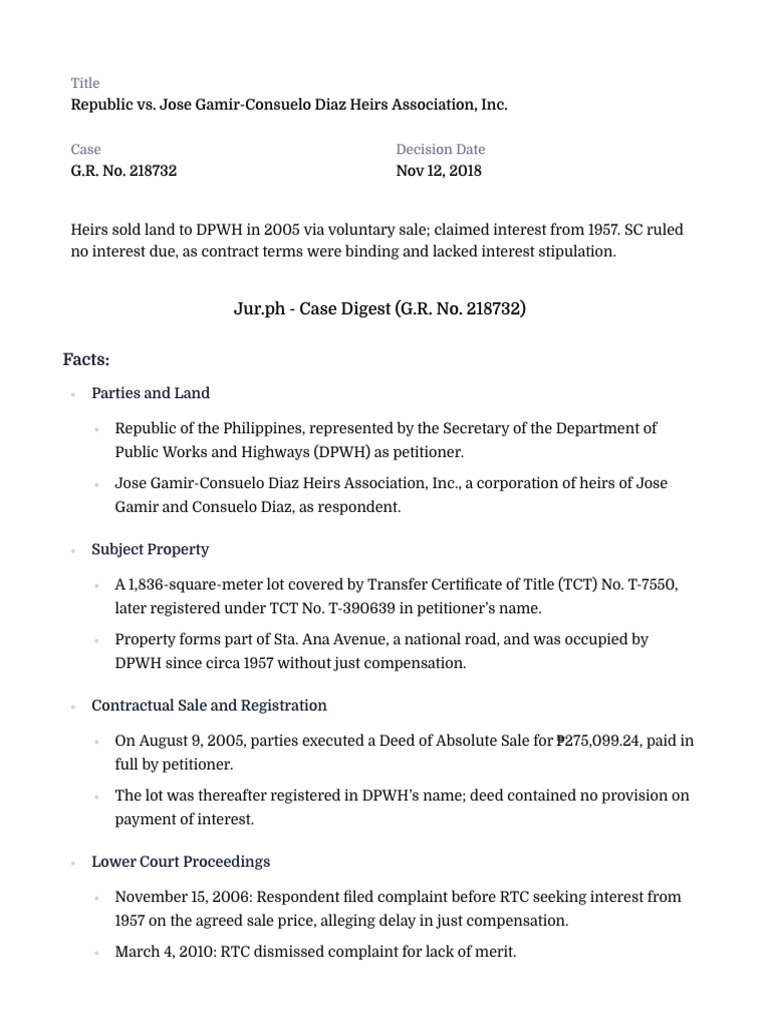 9. Republic vs. Jose Gamir-Consuelo Diaz Heirs Association, Inc. | PDF ...