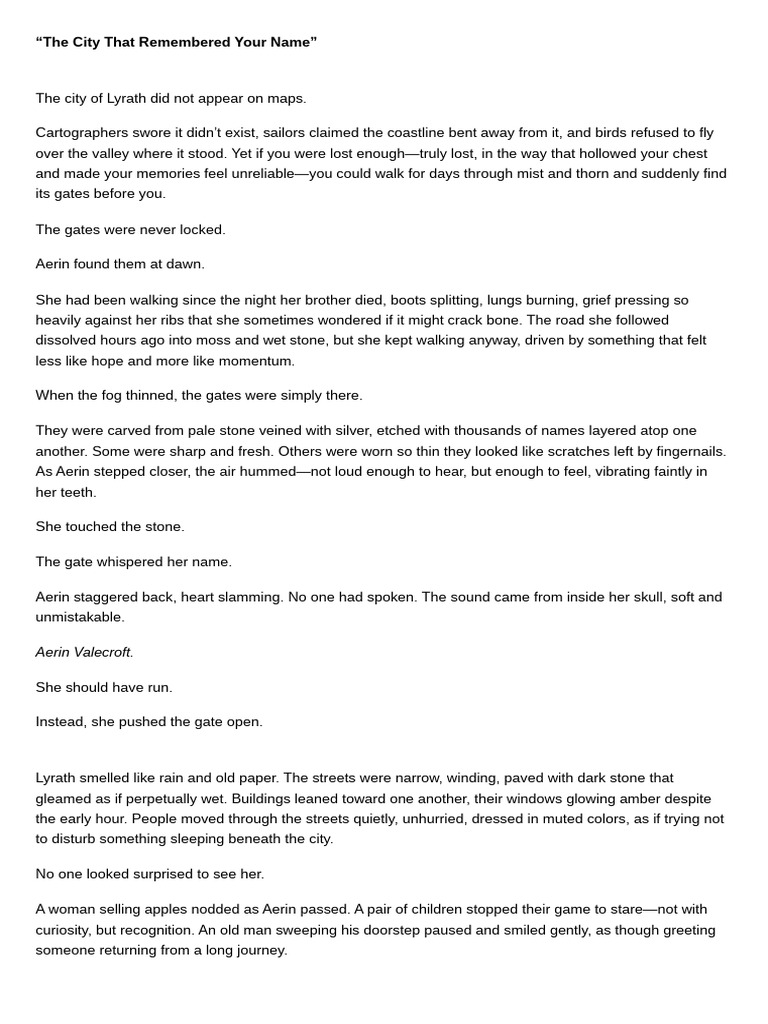 “the City That Remembered Your Name” | PDF