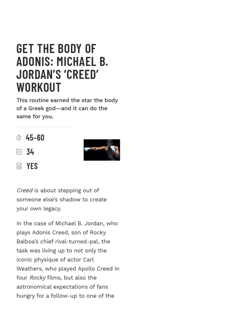 Get the body of Adonis: Michael B. Jordan's 'Cree… | PDF | Physical ...