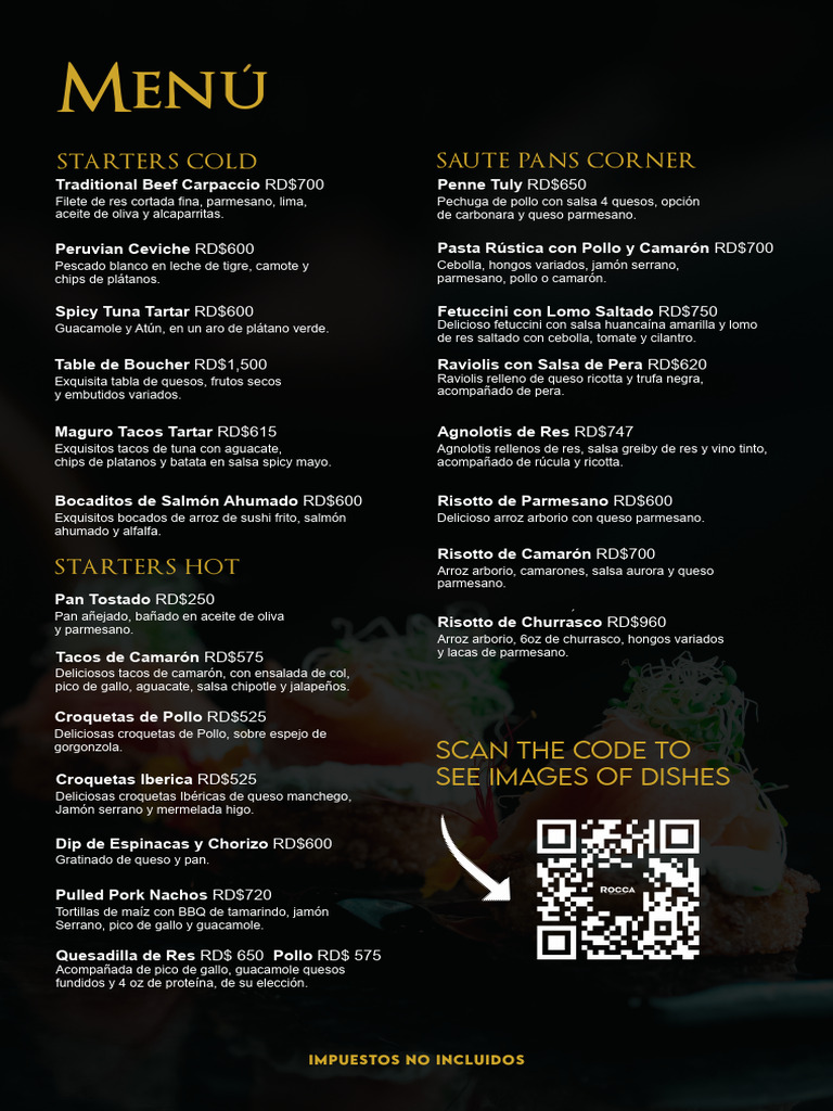 Menu Rocca Nuevo 2024 Final | PDF | filete | Cocinando