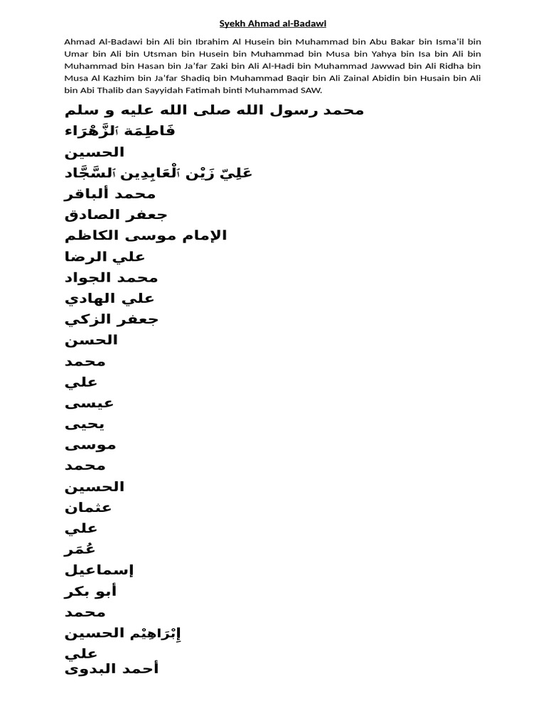 Syekh Ahmad AlBadawi | PDF
