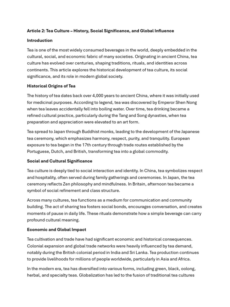 Tea Culture | PDF | Tea