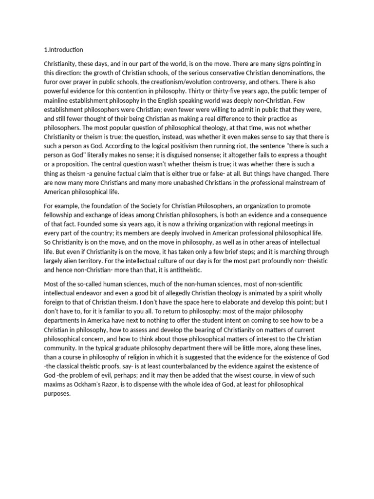 Week 2 Plantinga Excerpt | PDF | Theism | God