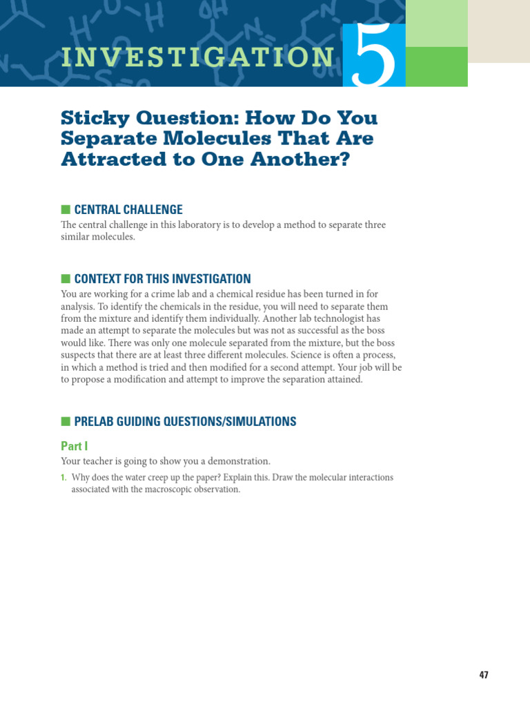 Guided Inquiry Lab Manual - Student - Investigation 5 | PDF ...