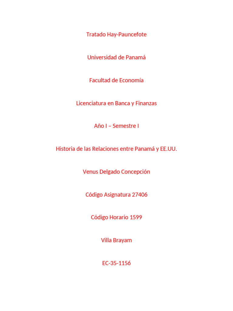 Tratado Hay Pauncefote | PDF