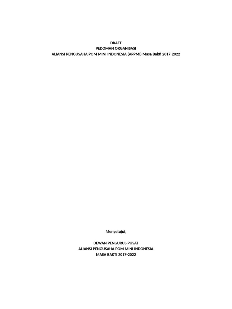 Contoh Draft Pedoman Appmi | PDF