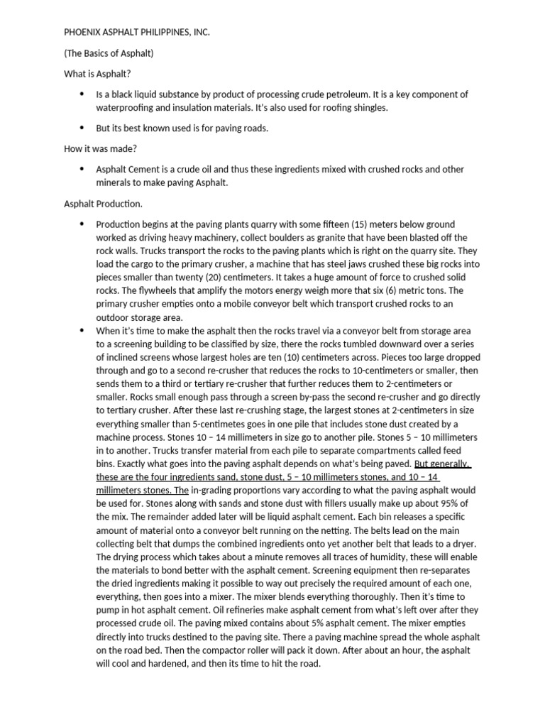 Notes - Phoenix Asphalt | PDF | Road Surface | Emulsion