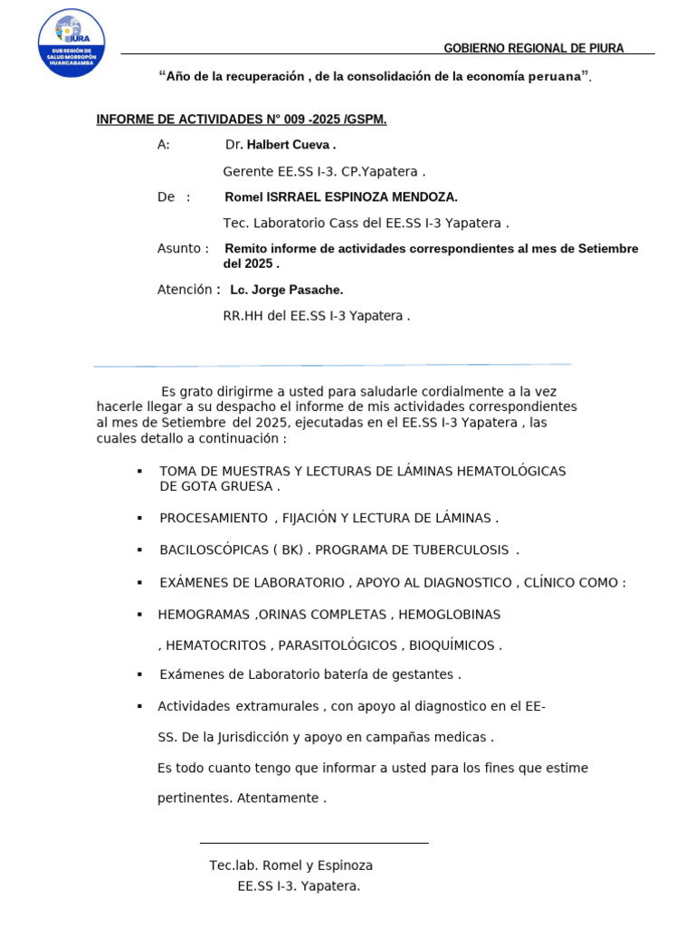 Informe Laboratorio Romel Isrrael . | PDF