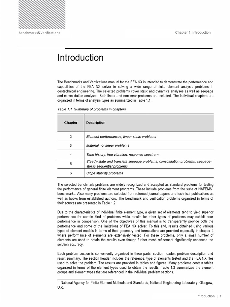 Chapter 1 - Benchmarks and Verifications | PDF | Finite Element Method ...