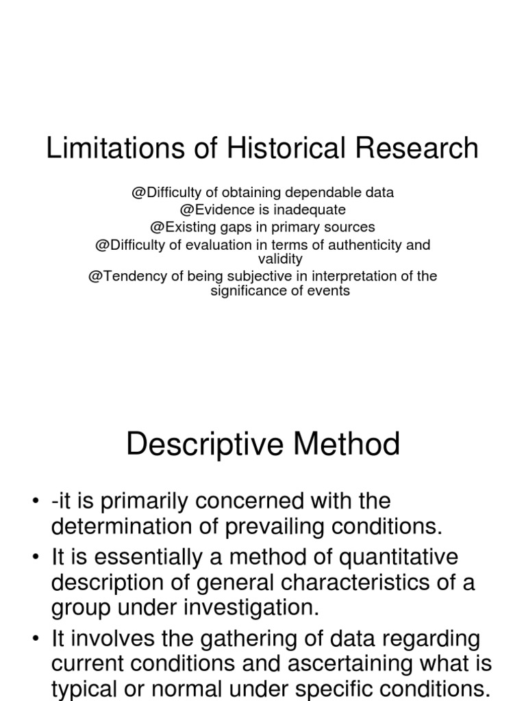 Limitations of Historical Research Methods | PDF | Survey Methodology ...
