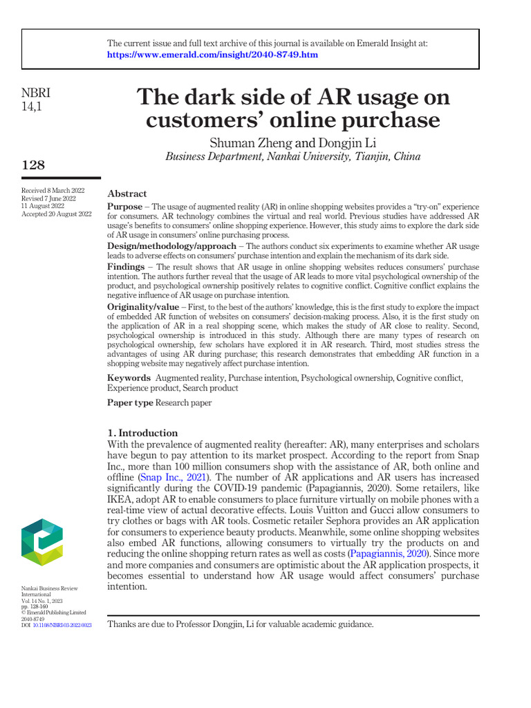 The Dark Side of AR Usage On C | PDF | Augmented Reality | Virtual Reality