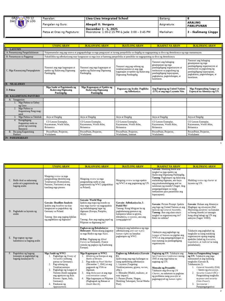 AP8 Q3 Week 5 | PDF