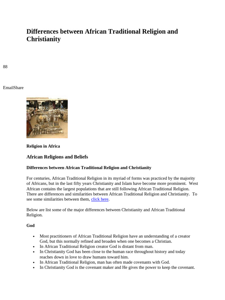 Differences Between African Traditional | PDF | God | Sin