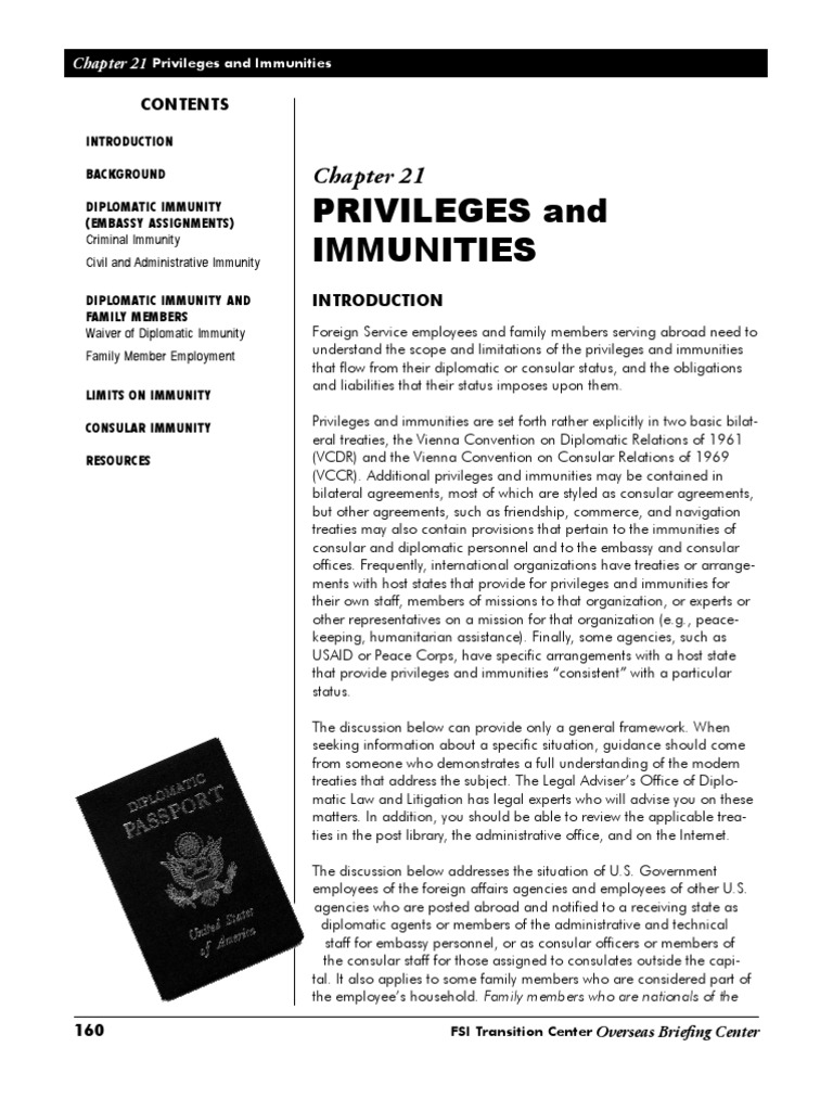 Privileges and Immunities | Consul (Representative) | Diplomatic Mission