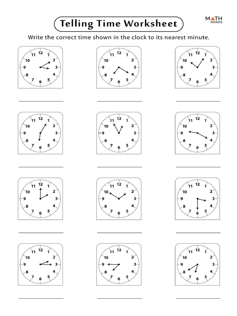 Basic Telling Time Worksheets | PDF