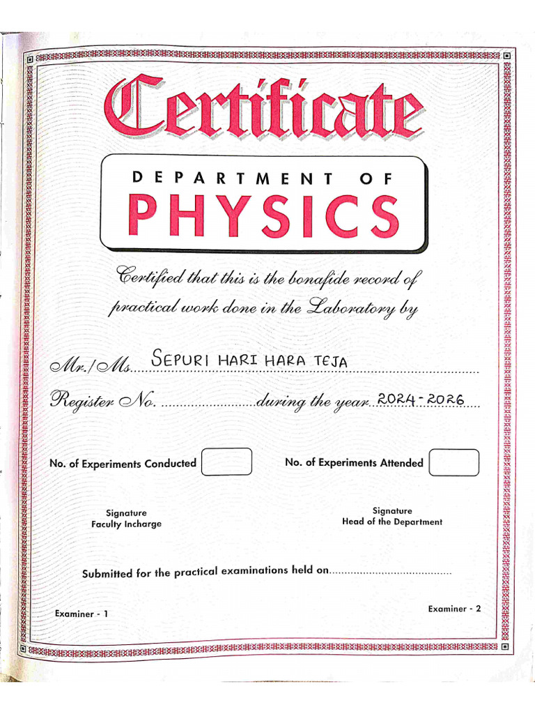 Physics Record | PDF