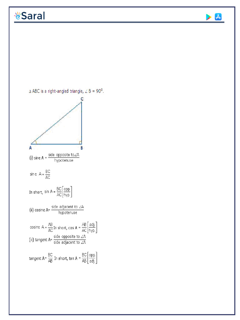 173222-Introduction To Trigonometry CBSE Maths Class 10 Chapter 8 | PDF ...