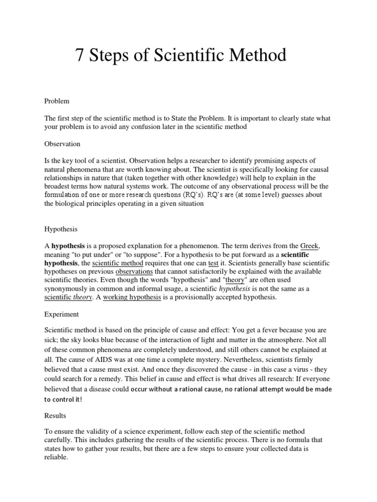 7 Steps of Scientific Method | PDF
