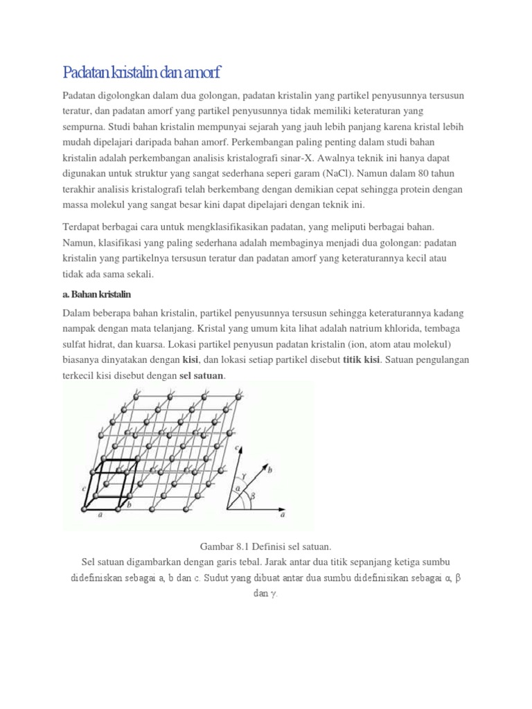 Padatan Kristalin Dan Amorf | PDF