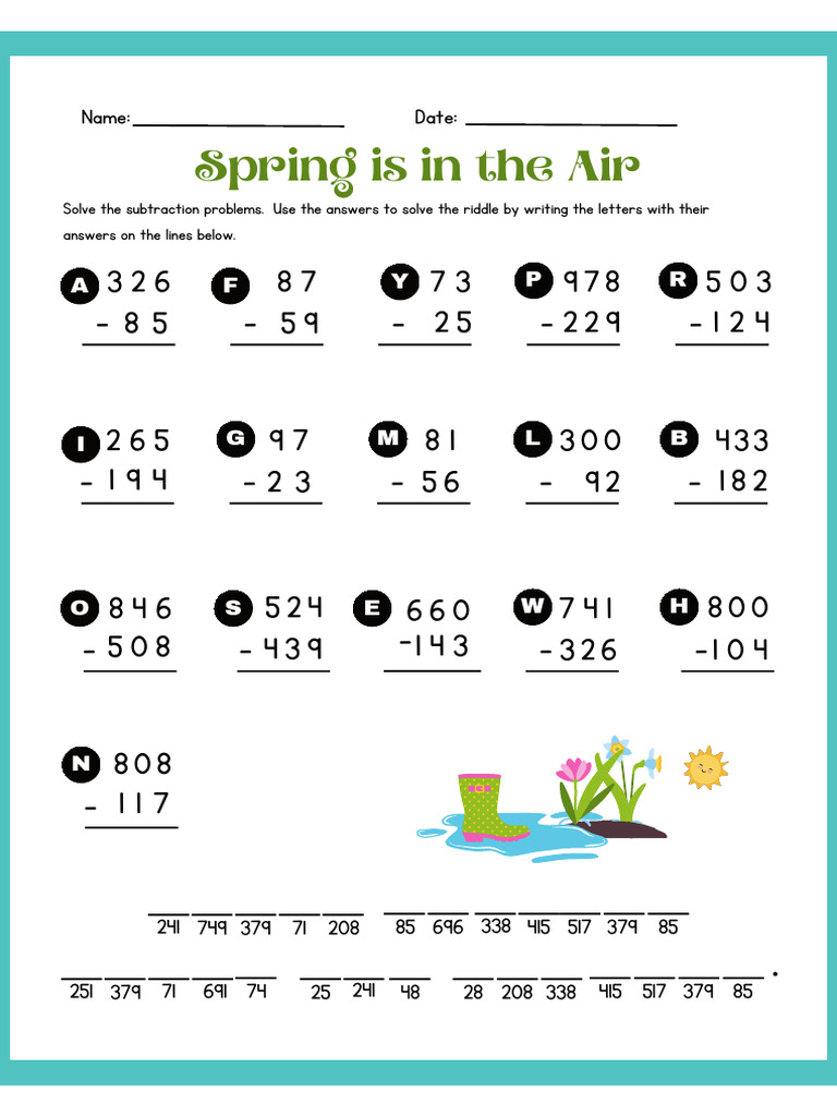 Multi Digit Subtraction With Regrouping Math Worksheet | PDF