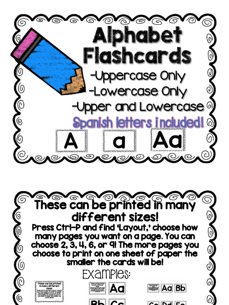 Alphabet Flashcards: - Uppercase Only - Lowercase Only - Upper and ...