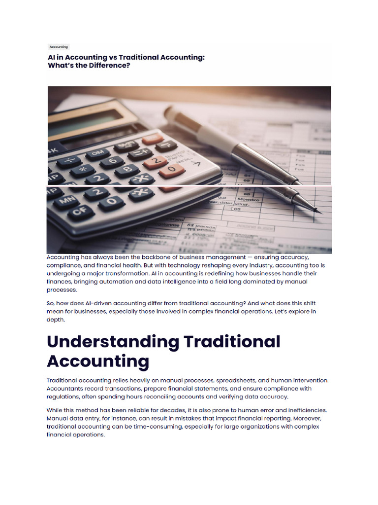 AI vs. Traditional Accounting. | PDF