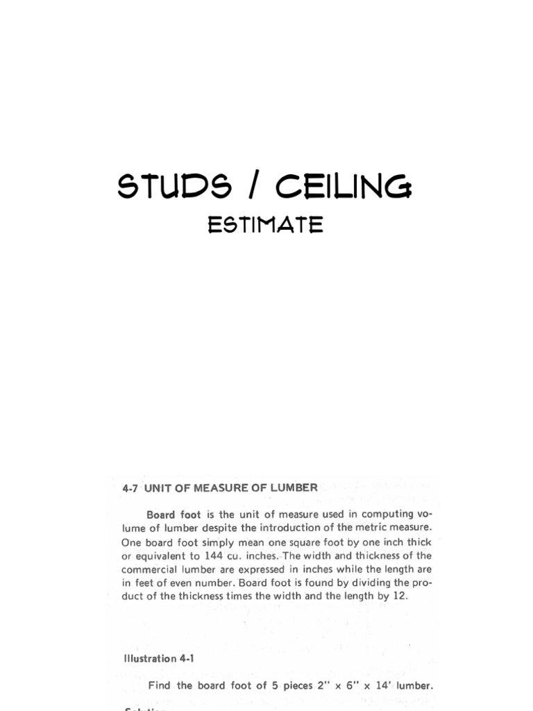 Studs Ceilings | PDF