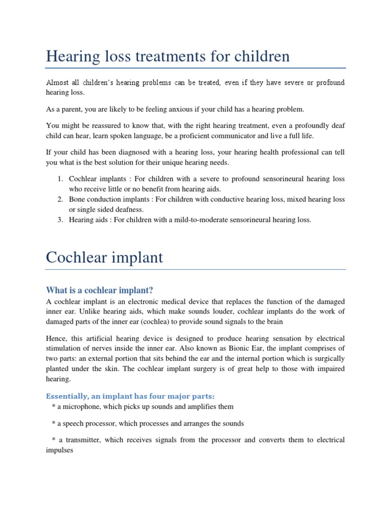 Cochlear Implant | PDF | Hearing Loss | Hearing