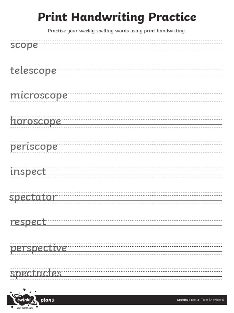 Print Handwriting Practice Sheet | PDF