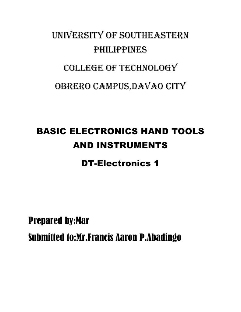 University of Southeastern Philippines College of Technology Obrero Campus, Davao City | PDF ...