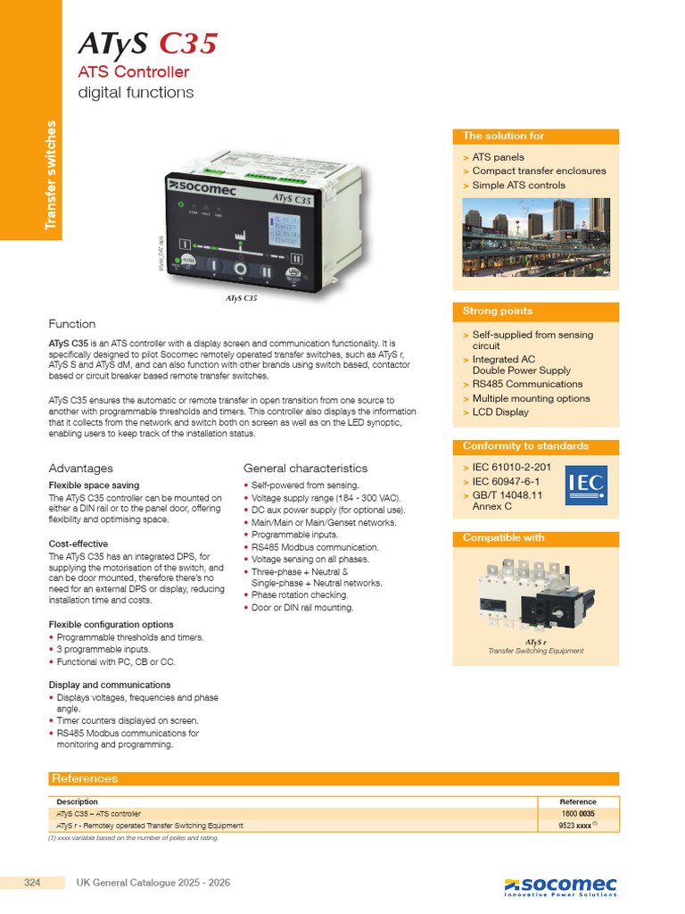 Atys c35 Ats Controller Digital Functions Catalogue Pages 2025 03 ...