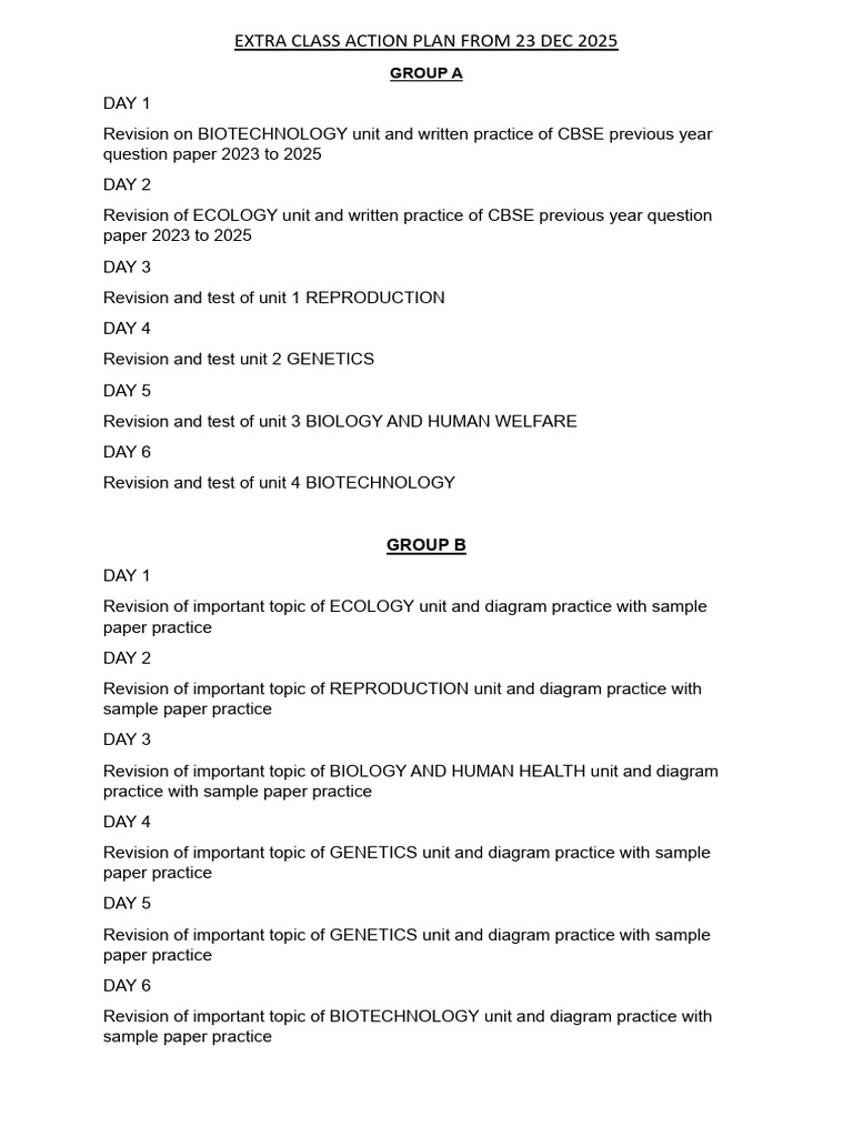 Extra Class Action Plan From 23 Dec 2025 | PDF