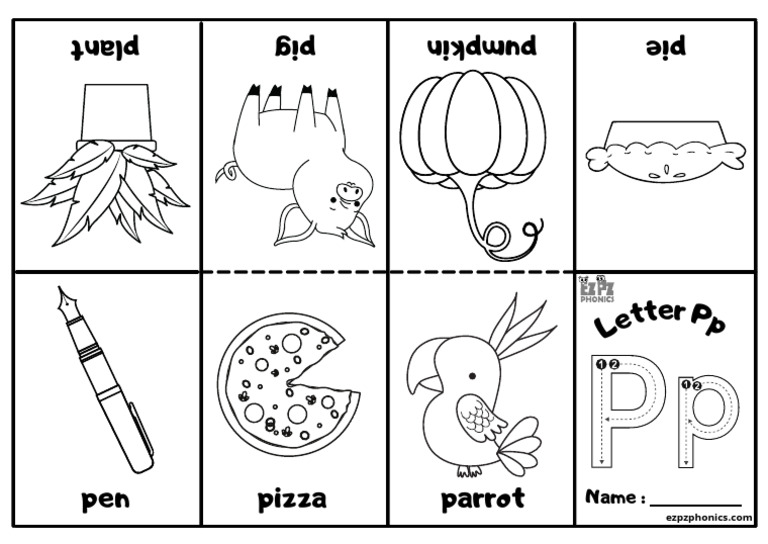 P Letter Mini Coloring Book | PDF