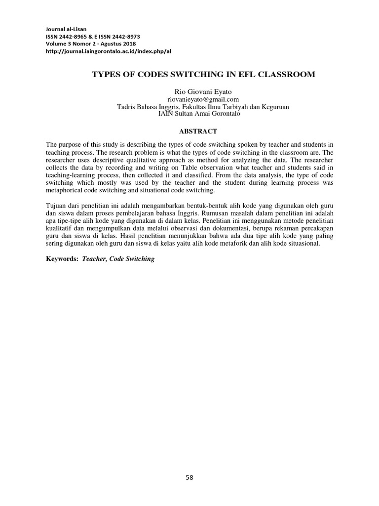 Types of Codes Switching Fdd1361e | PDF | Multilingualism | Humanities ...