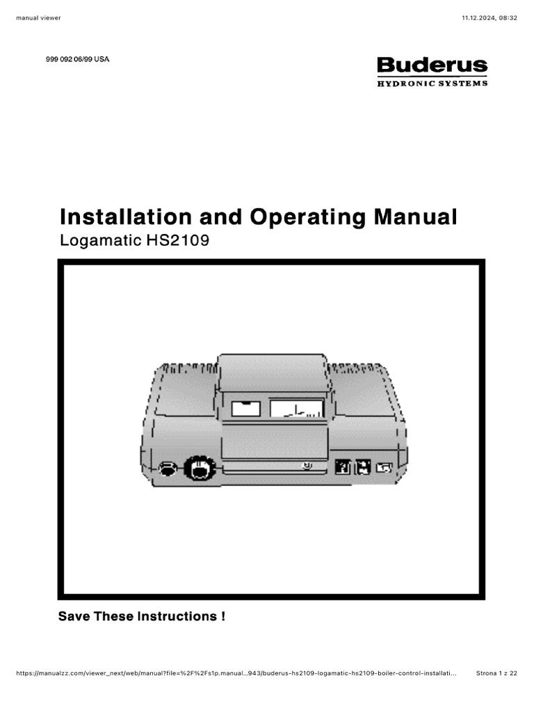 Buderus Logamatic Manual