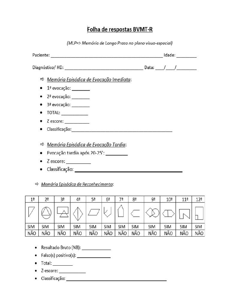 BVMT R Formulário | PDF