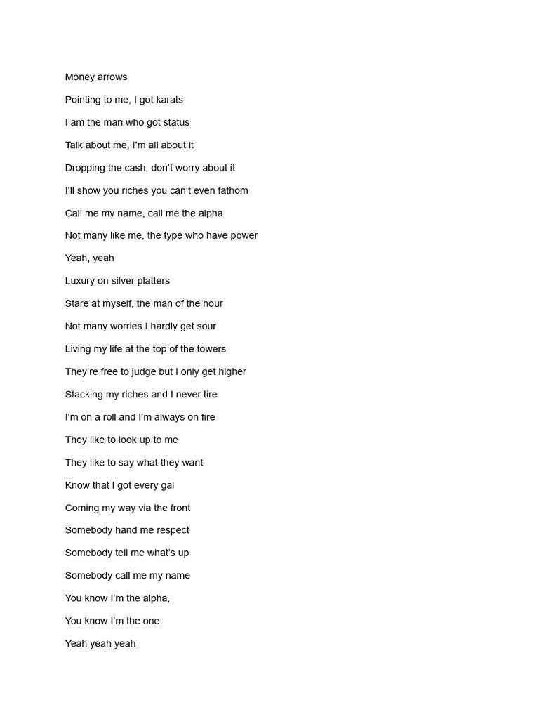 Alpha Song Lyrics (2) | PDF