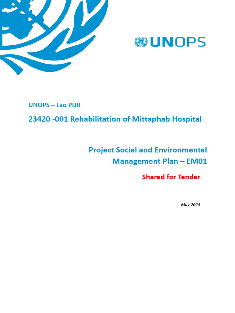 Annex D1 - UNOPS Project Social and Environmental Management Plan | PDF ...