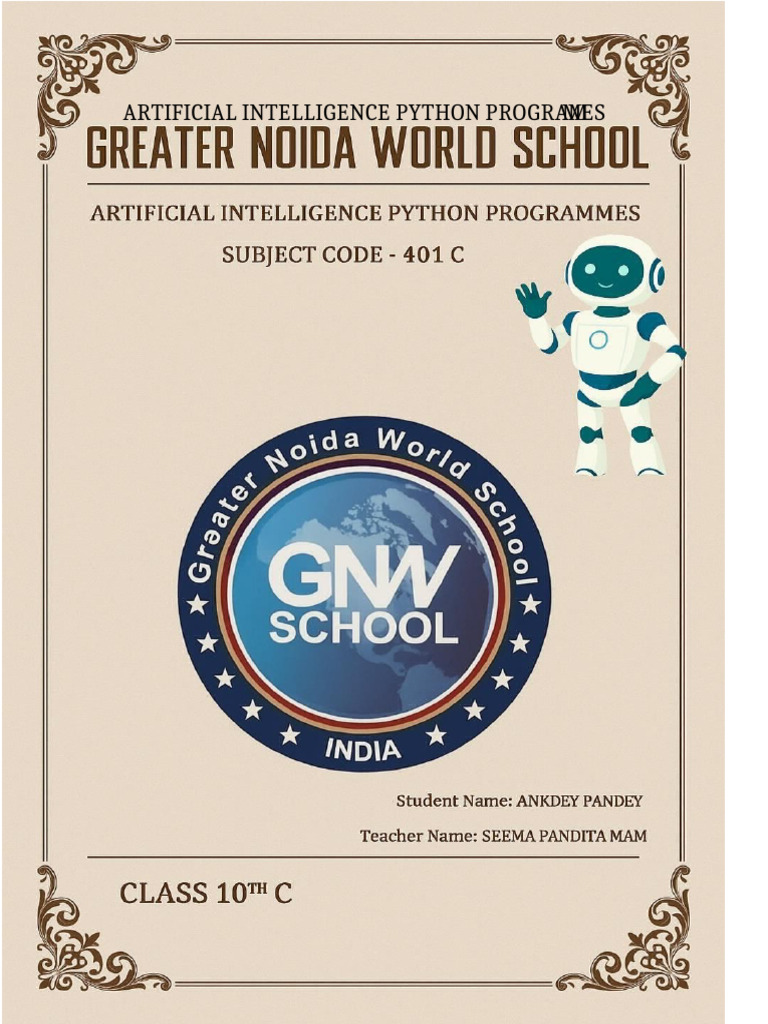Cbse Ai Practical File Final With Outputs | PDF | Color | Rgb Color Model