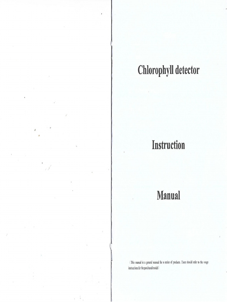 Instruction Chlorophyl Detector (Perhalaman) | PDF