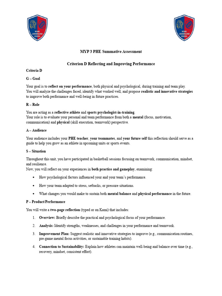 Summative Assessment Criterion D | PDF
