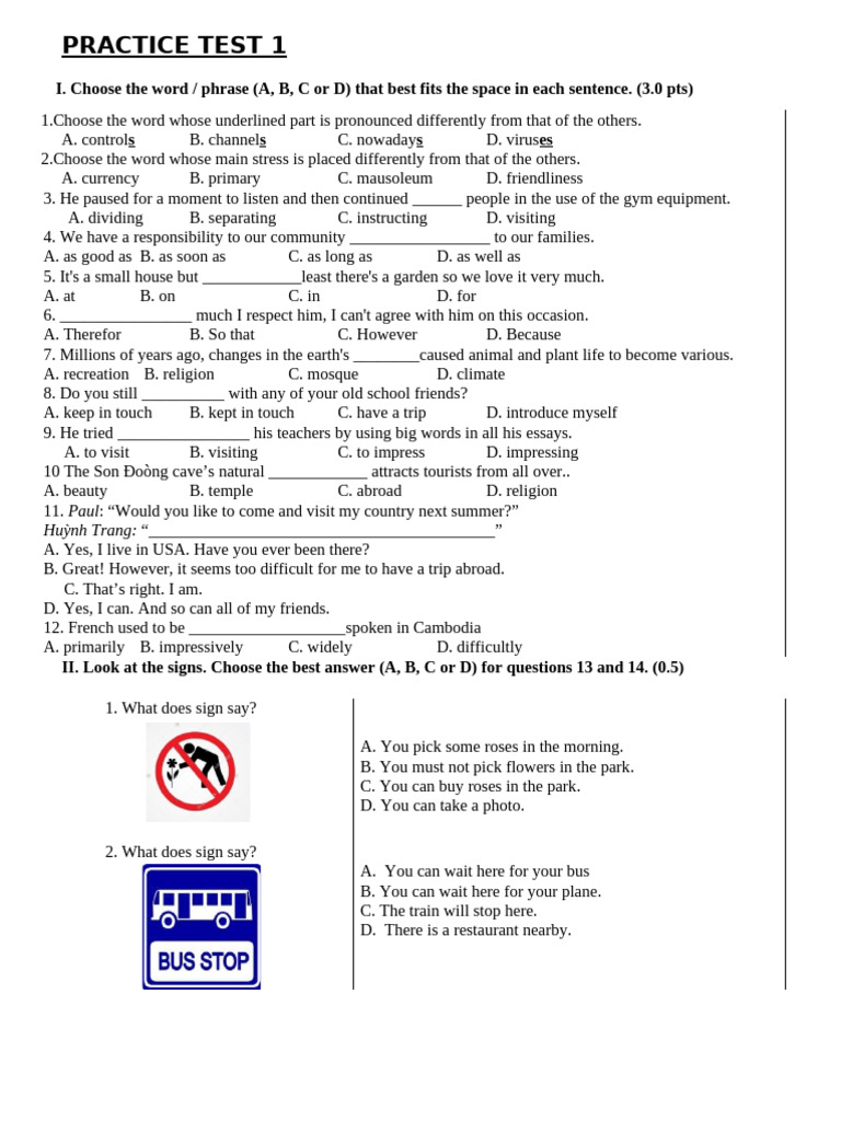 Practice Test 1,2,3,4,5 New | PDF