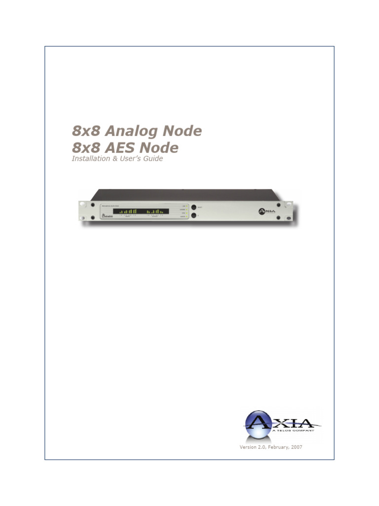Axia Analog Aes Nodes v2 | PDF | Electrical Engineering | Information ...