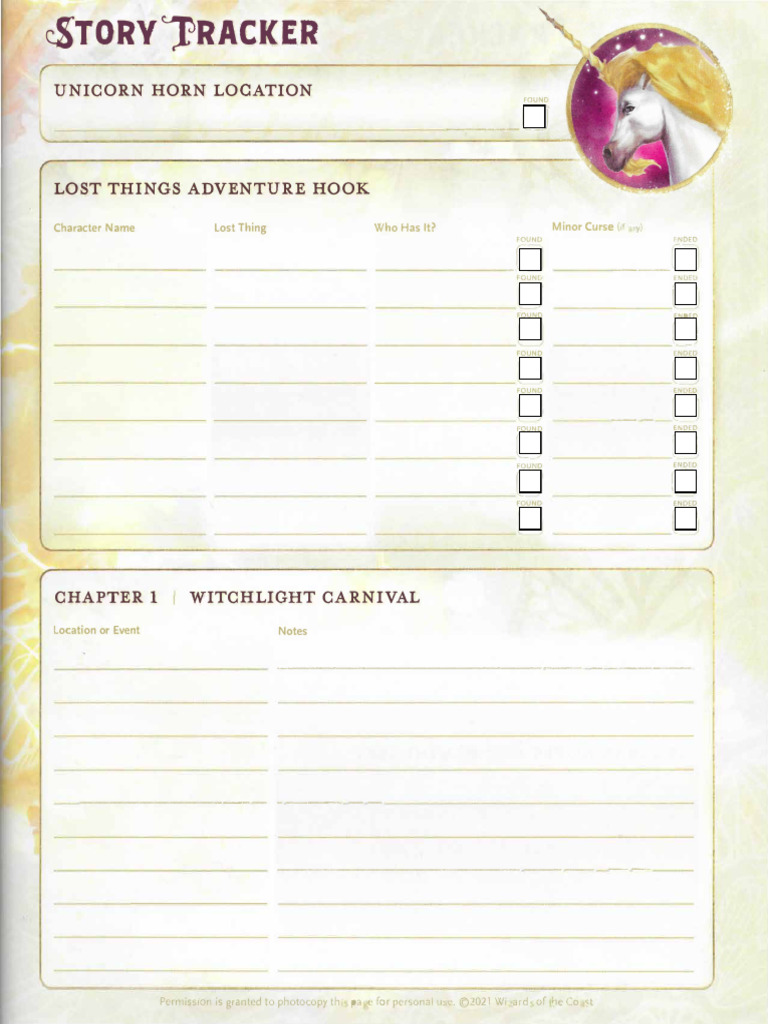 Story Tracker - Form Fillable | PDF