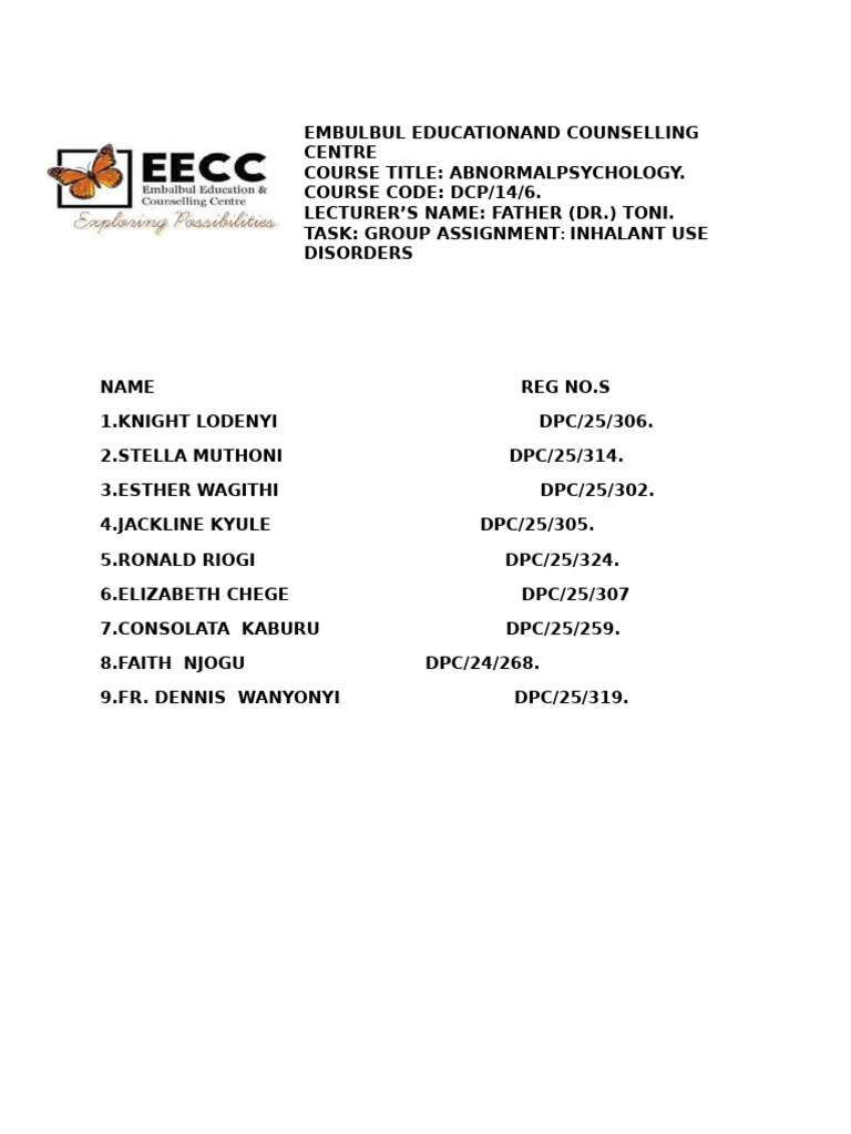 Group 3 Abnormal Counselling Assignment | PDF | Mental Disorder ...